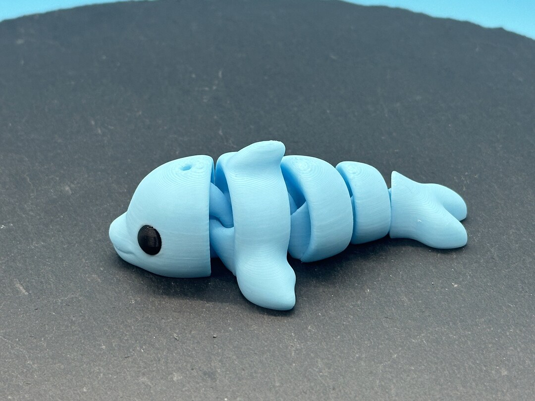 3D Printed Articulated Mini Baby Dolphin - Fidget Friend Animal, Baby ...