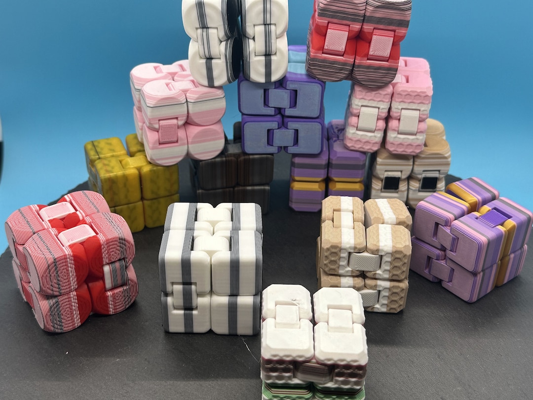3D Printed Articulated Fidget Cubes Randomly Chosen, Textured, Lots of ...
