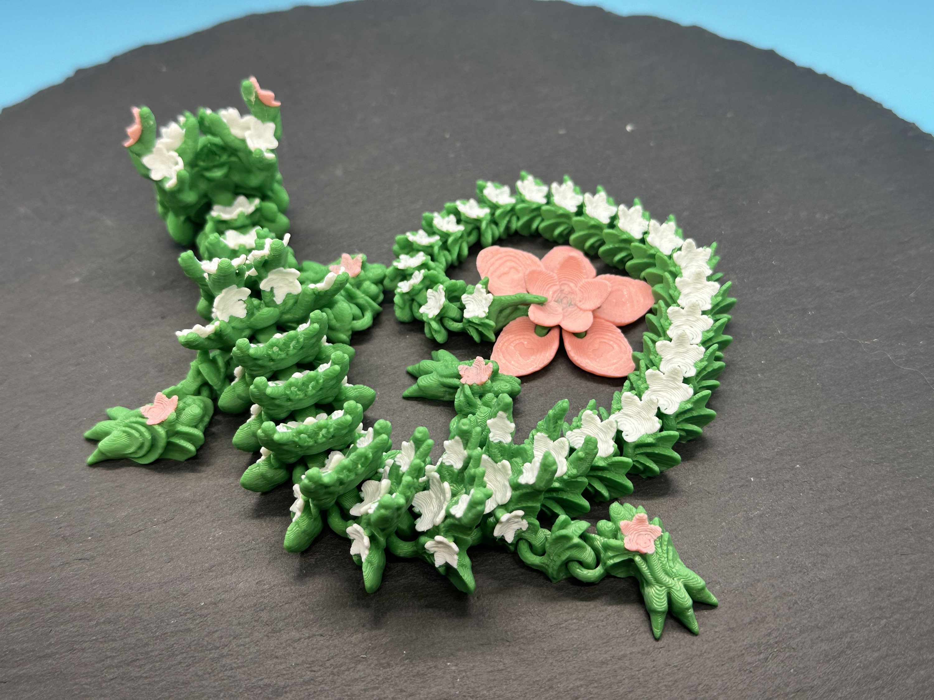 Flexi Long Flower Dragon Fidget Toy, Articulated Floral Dragon, 3D ...