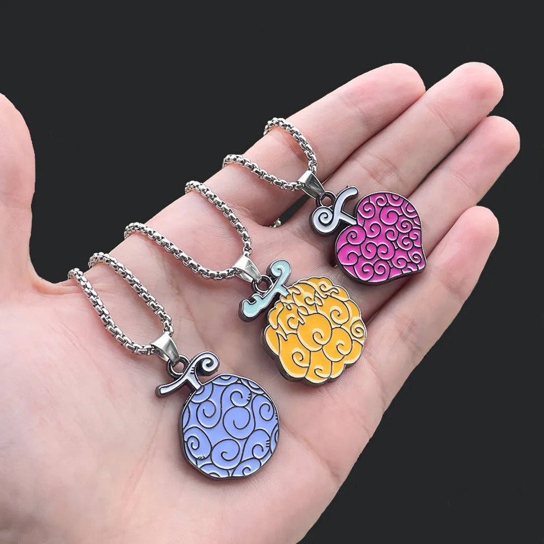 Anime Necklace Devil Fruit Metal Pendant Necklaces Chains for Women Men ...