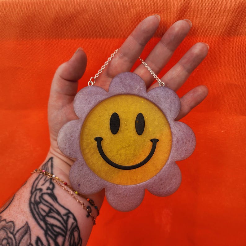 Yellow and Purple Smiley Face Wall Decor - Etsy