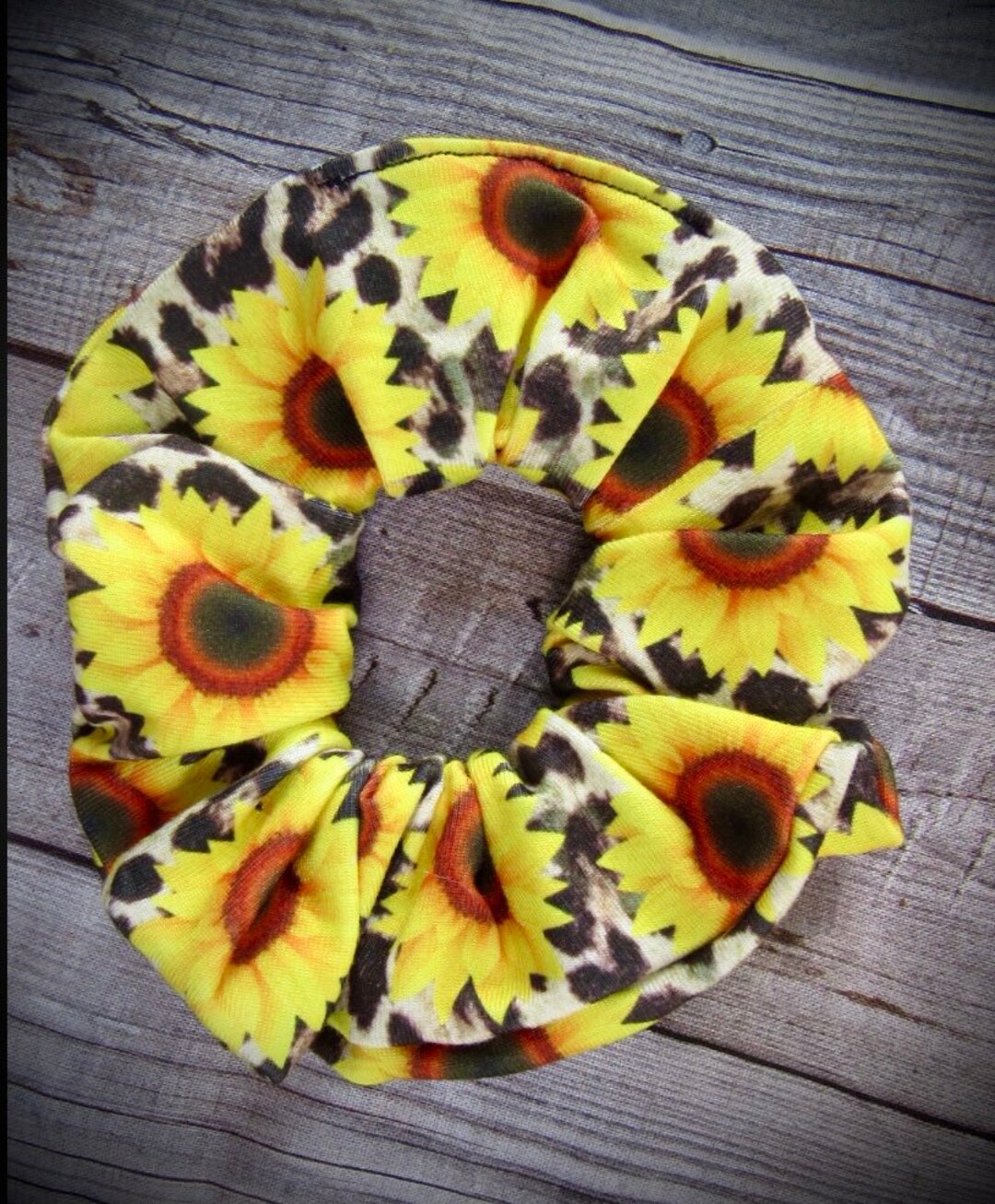 Cheetah Sunflower Scrunchie - Etsy
