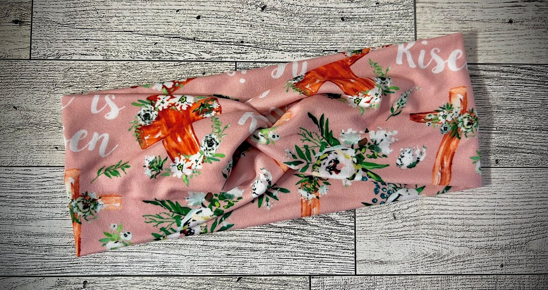 He is Risen Easter Twist Headband-rose Pink - Etsy