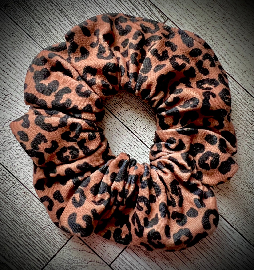 Chocolate Cheetah Print Scrunchie-animal Print - Etsy