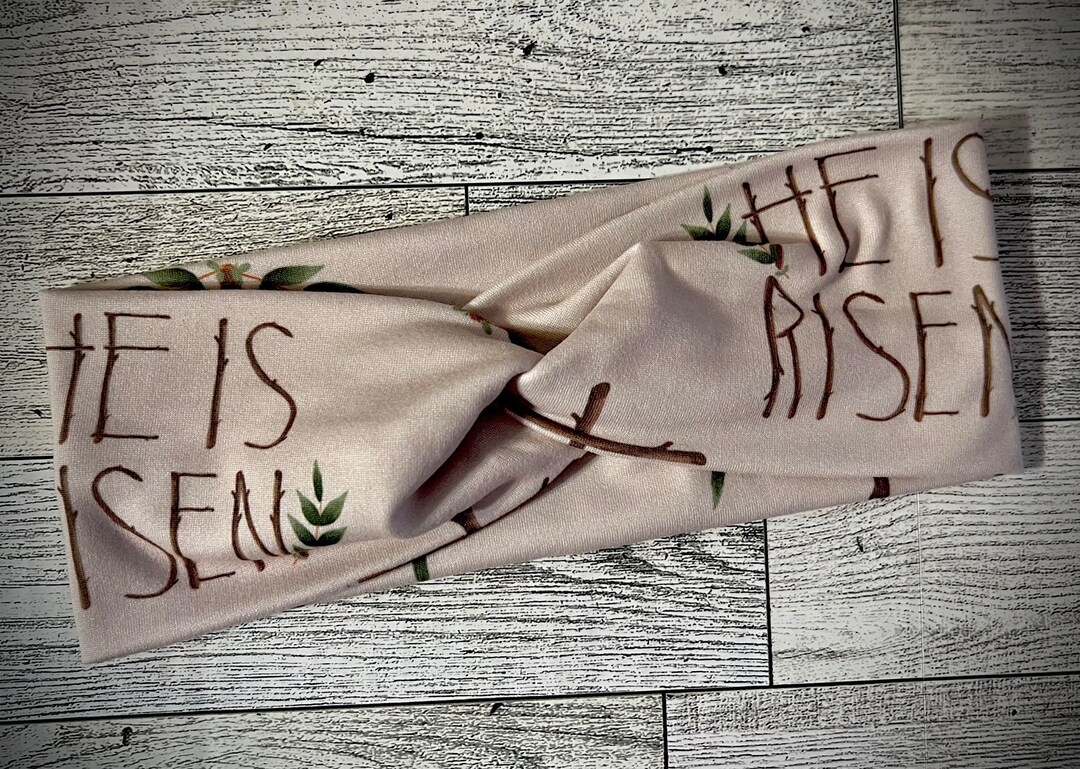 He is Risen Easter Twist Headband-tan - Etsy