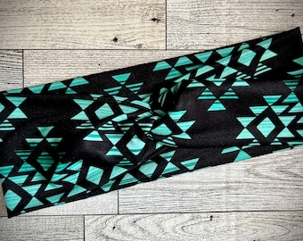 Non Slip Headband Southwestern Natural Blue Aztec Tribal Native Indian ...