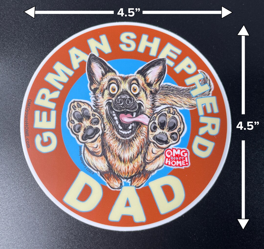 German Shepherd Dog Dad Decal Weatherproof Sticker for GSD Dog and ...