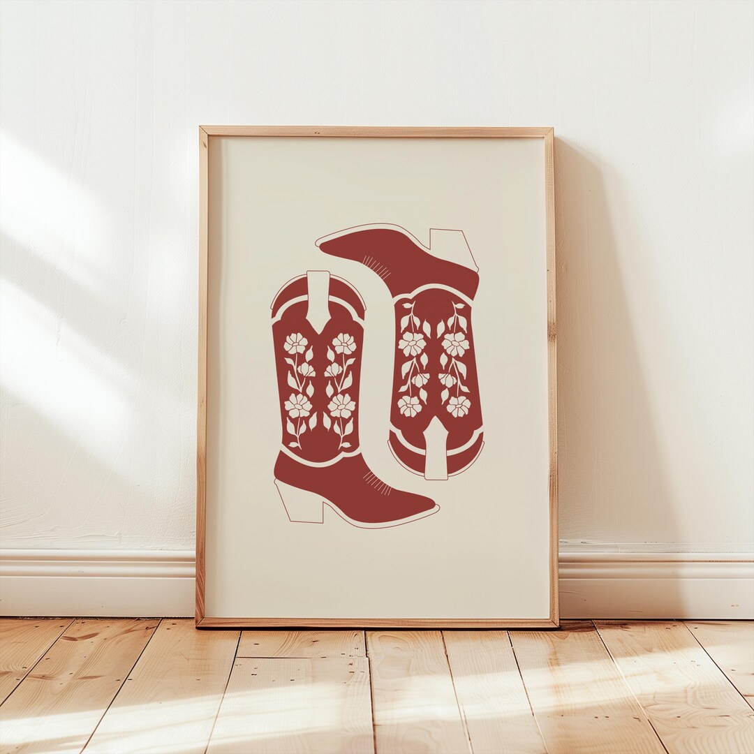 Western Boho Cowboy Boots Print - Cowboy Boots - Digital Download ...