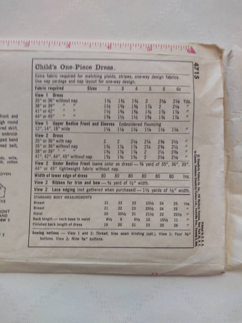 Simplicity 4715 Size 4 Kids Pattern Cut Vintage 1963 Child Kid - Etsy UK