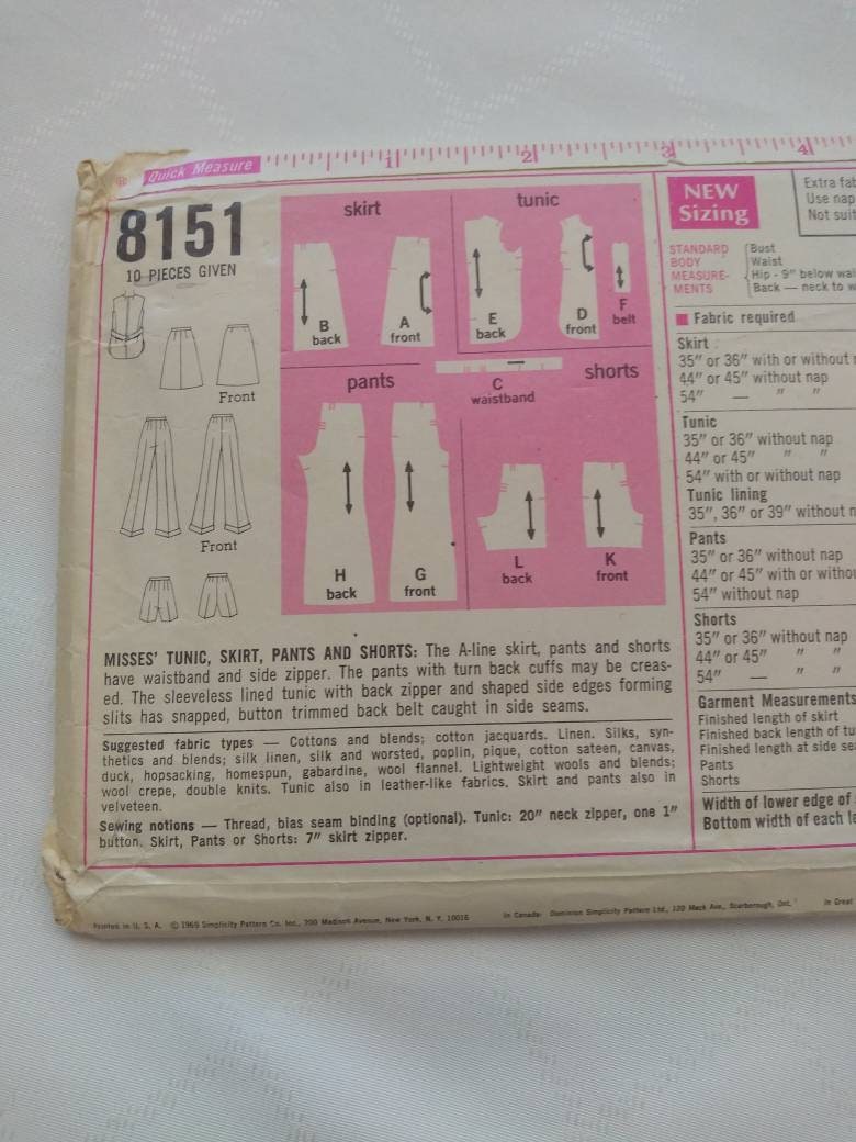 Simplicity 8161 Size 14 Bust 36 pattern partially cut Vintage | Etsy