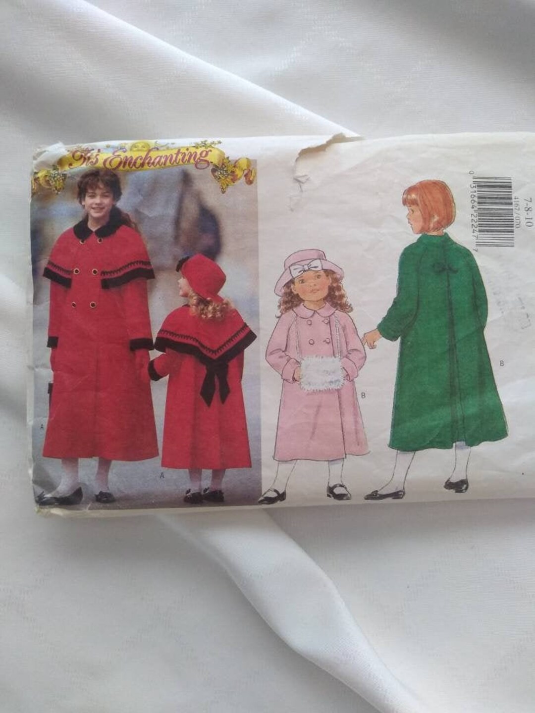 Butterick 4167 Size 7-8-10 Pattern Partially Cut Vintage 1995 Child ...