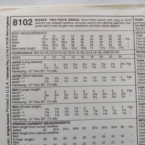 Mccall's 8102 Miss Size C (10-12-14) Pattern Cut Vintage 1996 Adult ...