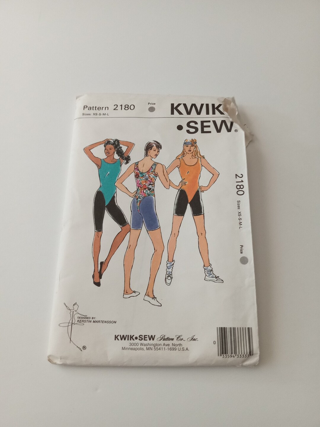 Kwik Sew 2180 Size XS-S-M-L-XL 1992 Vintage Partially Cut Pattern Leotard Leggings and Shorts ...