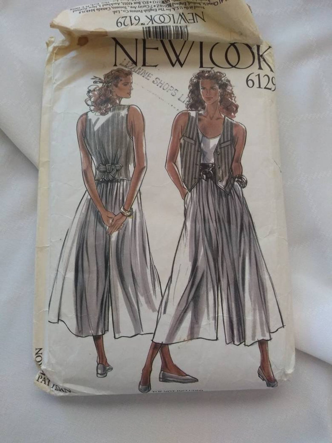 New Look Pattern 6129 Size 8 to 10 Partially Cut 1980's (?) Wide Leg ...