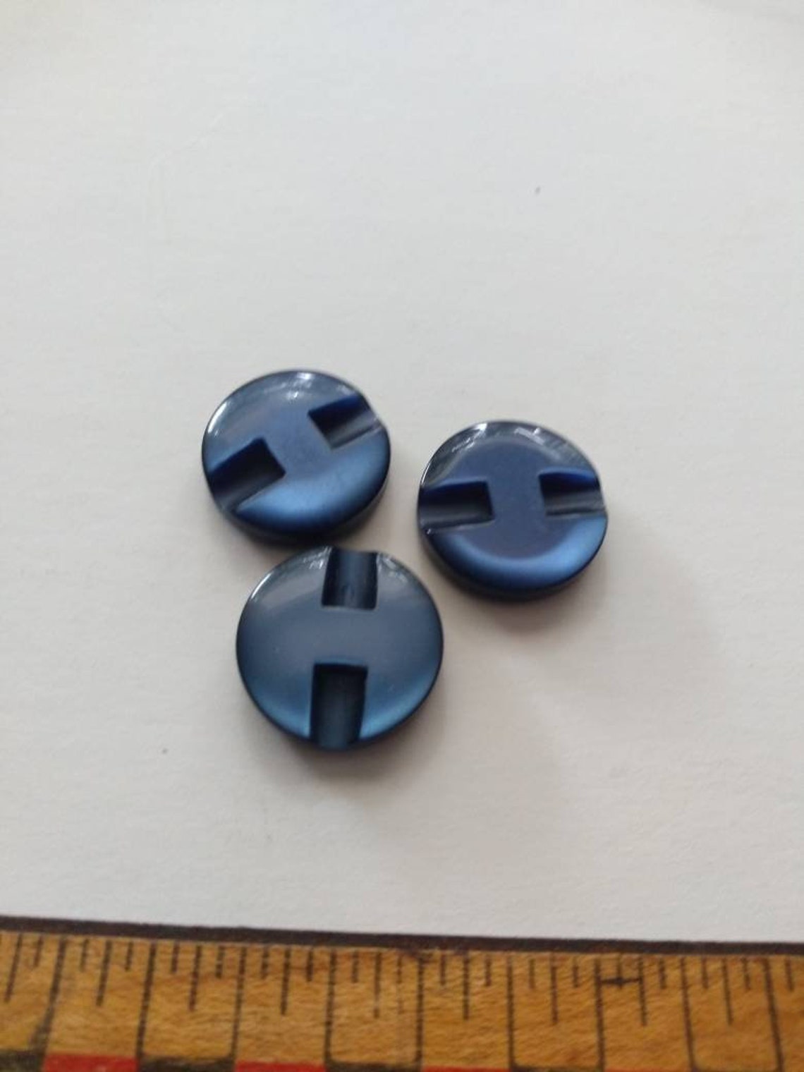 3 Navy Blue Self Shank Buttons 17 mm Sewing Project Notions | Etsy