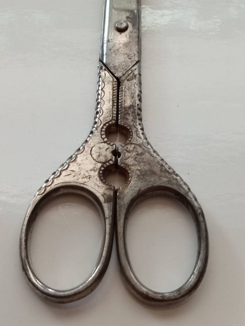 Buttonhole Long Embroidery Vintage Folding Scissors With - Etsy