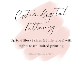 Custom Lettering Digital Files SVG PDF PNG - Etsy