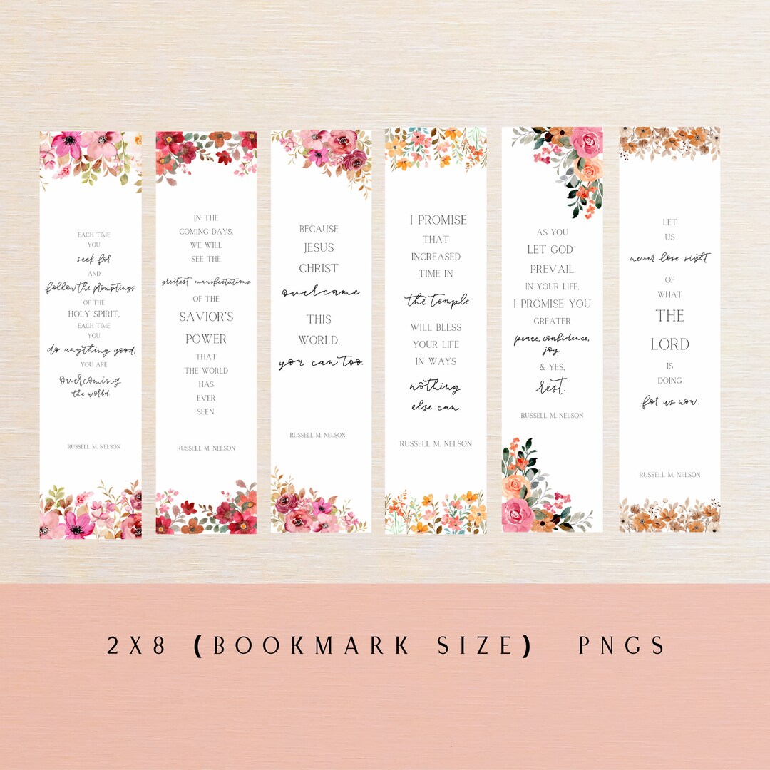 Russell M Nelson Quote Bookmarks: LDS General Conference (2x8 Pngs) - Etsy