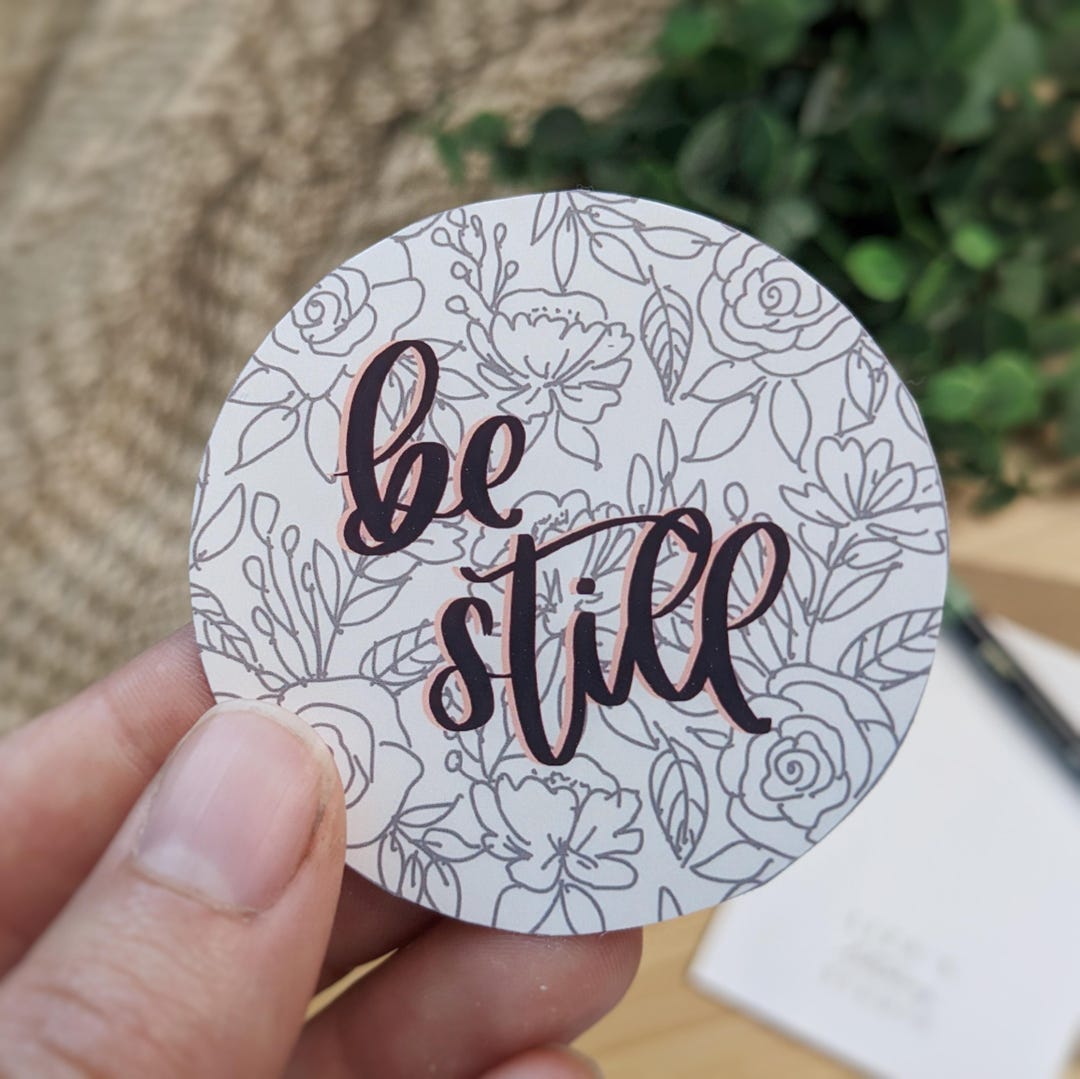 Be Still Floral Sticker: Watercolor Flower Bible Verse (waterproof) - Etsy