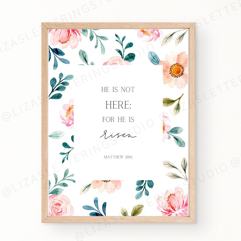 He is Risen Printable Wall Art | Religious Easter Decor | Easter ...