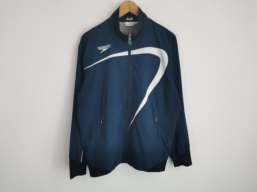 Speedo Jacket Vintage Speedo Logo Windbreaker Jacket Size L - Etsy