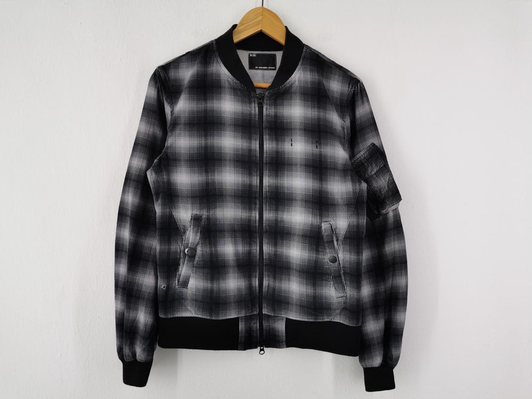 Number Nine Jacket Vintage Number Nine Checkered Bomber Jacket Made in ...