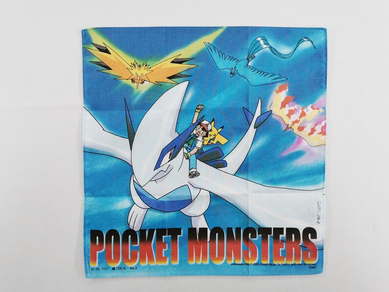 Pokemon Cotton Handkerchief Multi-color Vintage Designer Accessories ...