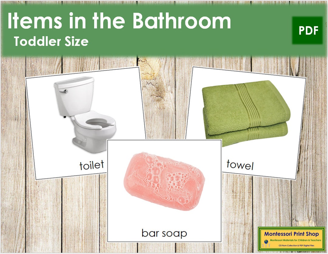 Items in the Bathroom Cards Printable Toddler Montessori - Etsy