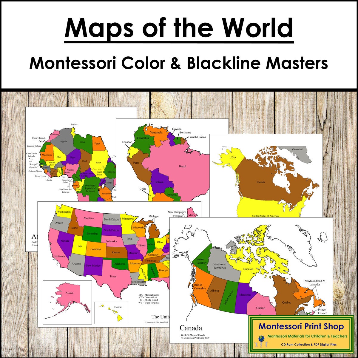 Montessori Continent Map Printable