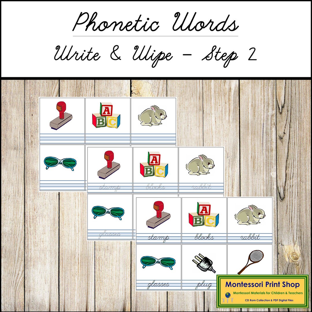 Phonetic Words Write & Wipe Set 2 (CURSIVE) - Phonics - Language ...