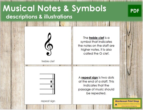 Musical Notes & Symbols Book Music Nomenclature Printable - Etsy