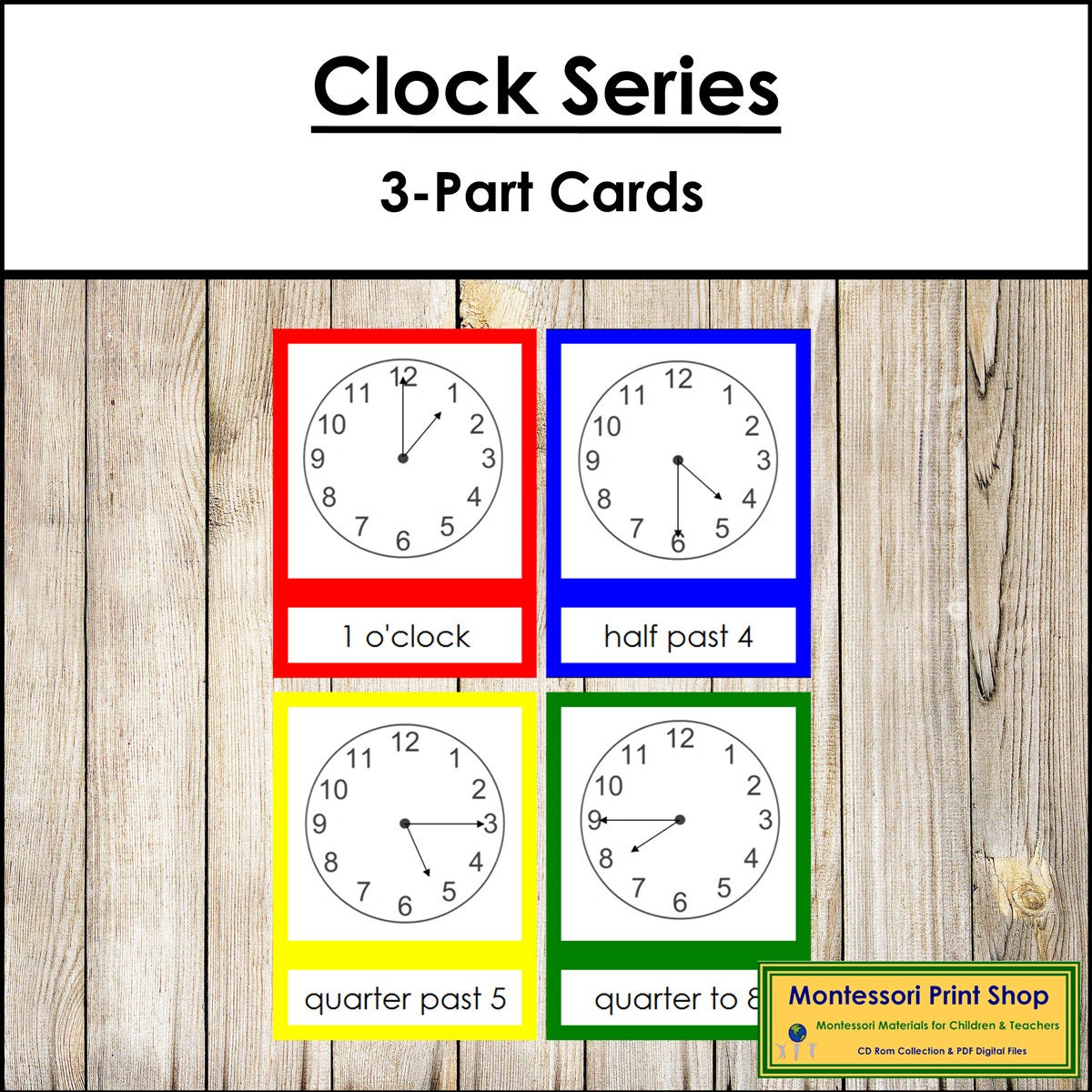 Clock Series 3-part Cards Printable Montessori Cards - Etsy Canada