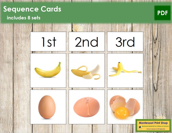Preschool Sequence Cards Printable Montessori Cards | Etsy