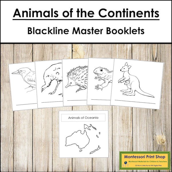 Animals of the Continents Booklets (blackline Masters) Montessori ...