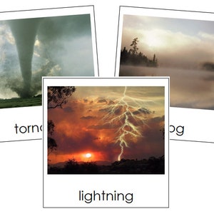 Types of Weather Nomenclature 3-part Cards Science | Etsy