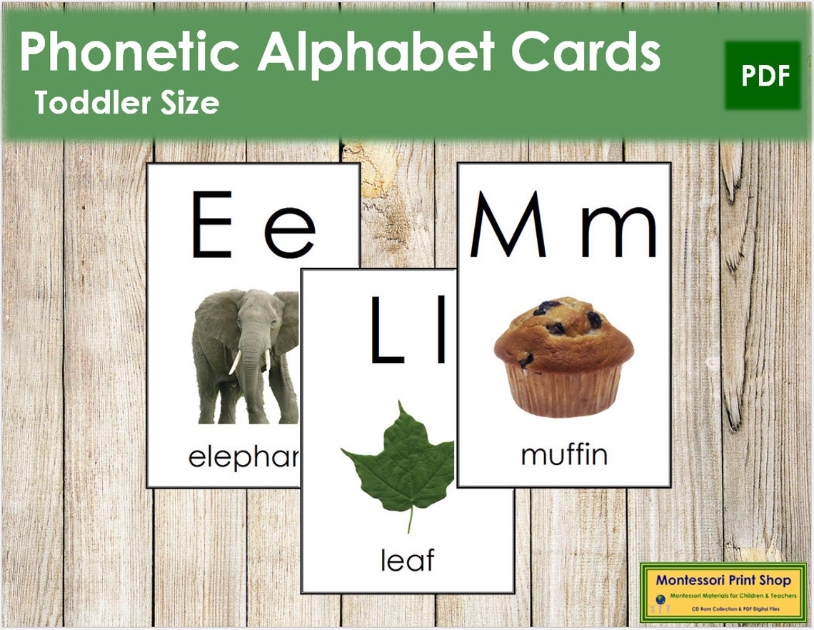Phonetic Alphabet Cards Printable Toddler Montessori Cards - Etsy Australia