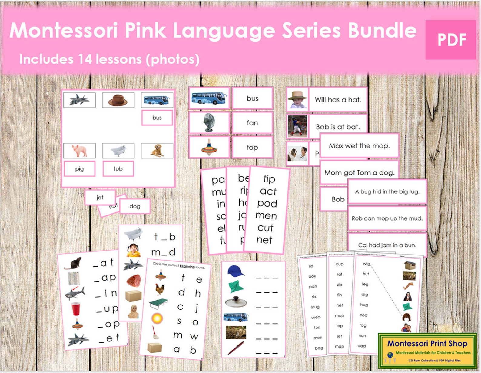 Montessori Pink Phonetic Language Series Bundle PHOTOS - Etsy