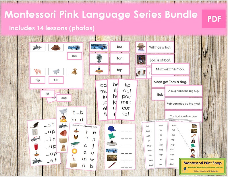 Montessori Pink Phonetic Language Series Bundle PHOTOS - Etsy