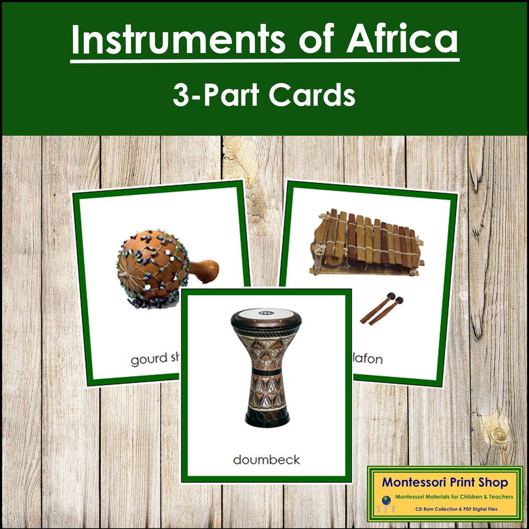 Musical Instruments of Africa (color-coded) - Montessori Continent ...