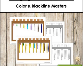 Montessori Color Bead Stair Worksheets : (Download Now) - Etsy