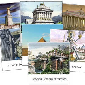 Seven Wonders of the Ancient World Cards - History (digital Download ...
