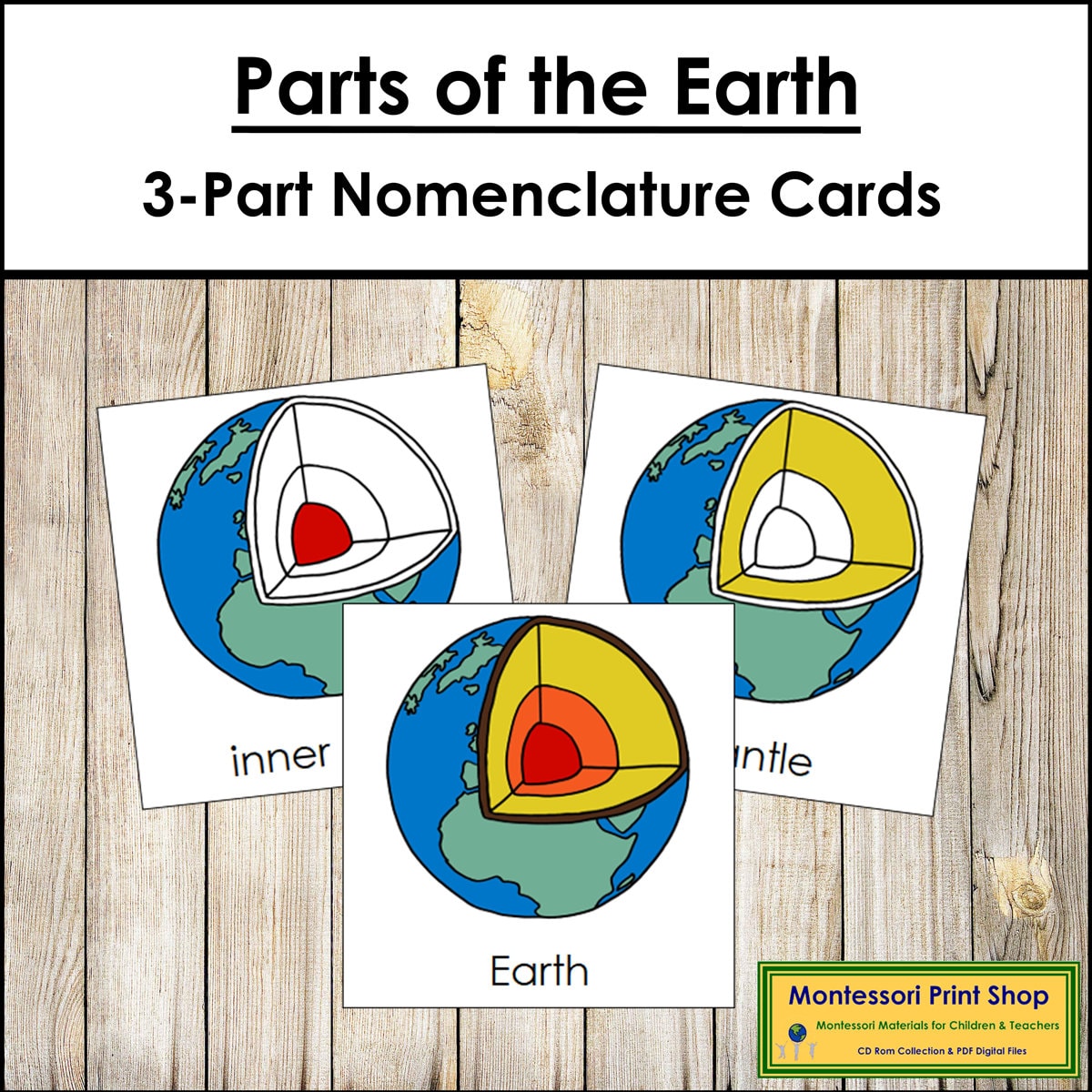 Parts of the Earth 3-part Cards Printable Montessori - Etsy