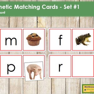 Phonetic Matching Cards Set 1 Montessori Language | Etsy