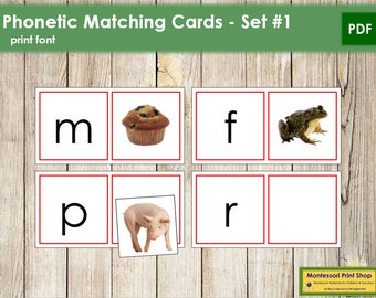 Phonetic Matching Cards Set 3 Montessori Language | Etsy