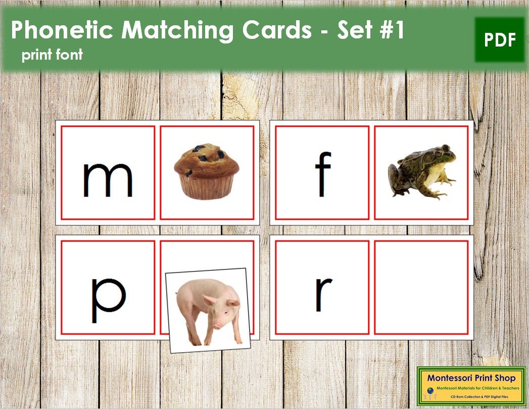 Phonetic Matching Cards Set 1 Montessori Language | Etsy