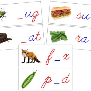 Wooden Moveable Alphabet Sound Cards Bundle Red/blue (cursive ...