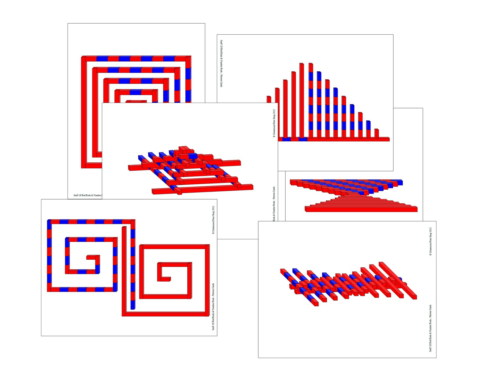 Montessori Red Rods & Number Rods Pattern Cards Bundle - Etsy