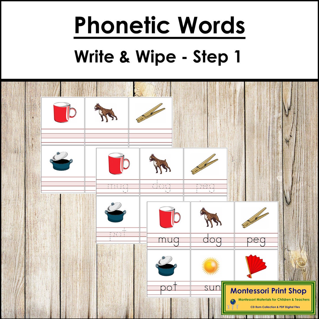Phonetic Words Write & Wipe Set 1 - Phonics - Language - Printable ...