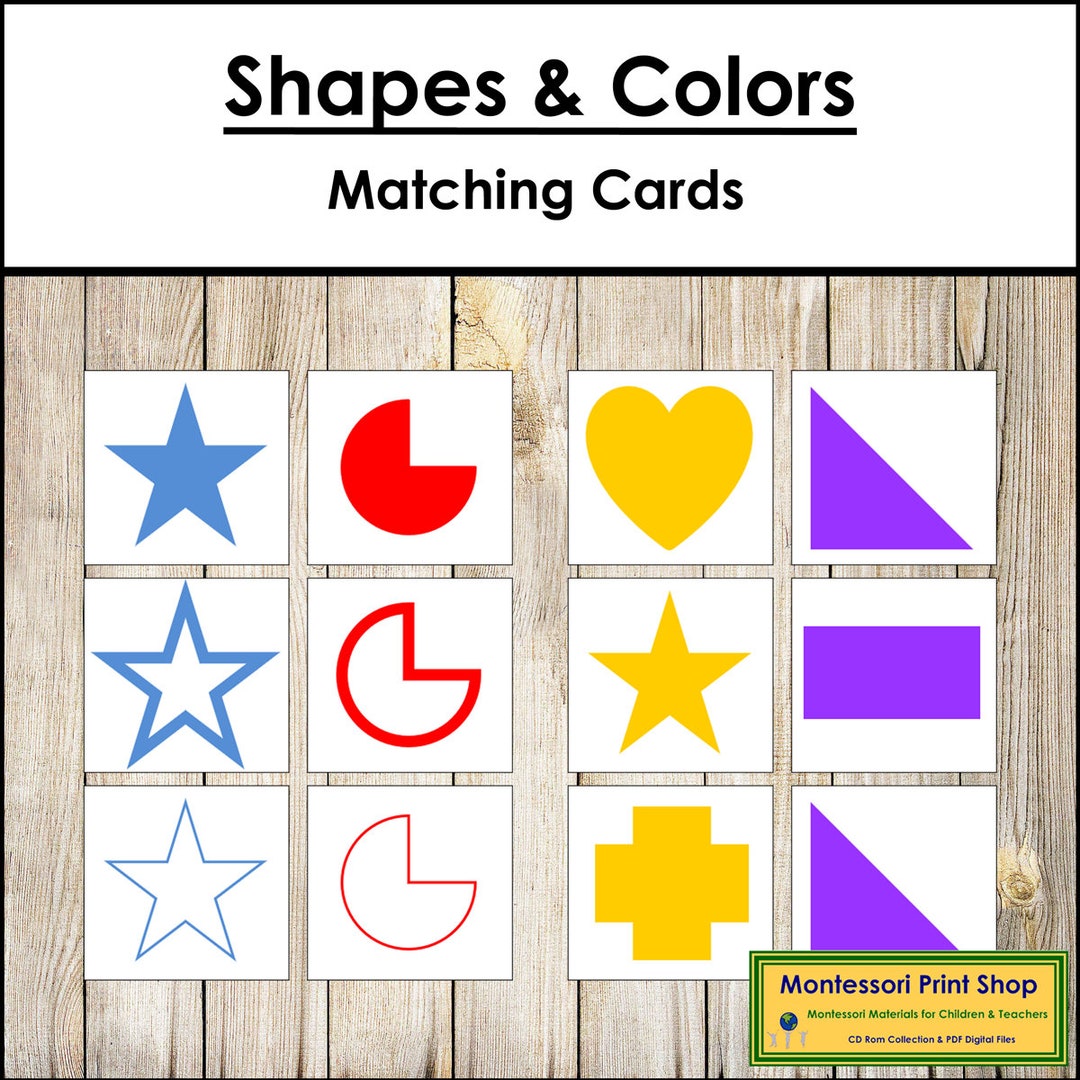 Shape & Color Matching Cards - Preschool - Printable Montessori Cards ...