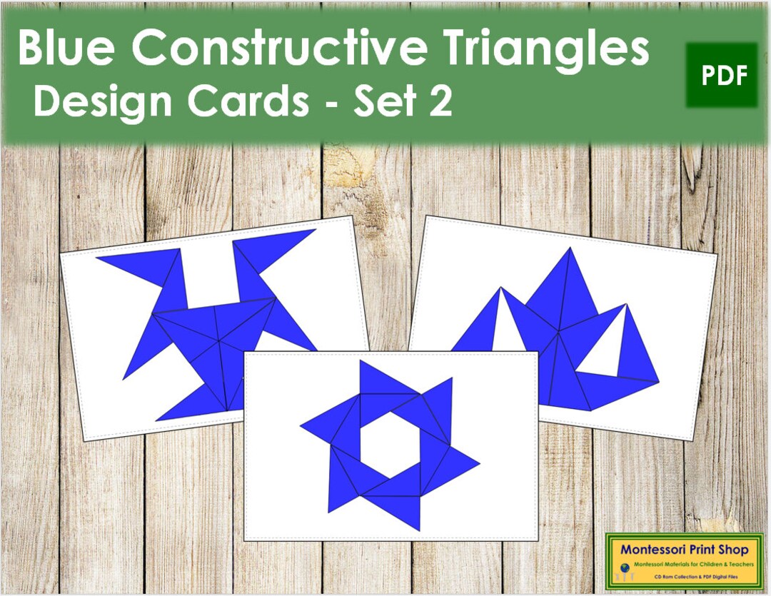 Blue Constructive Triangles Design Cards Set 2 Geometry - Etsy